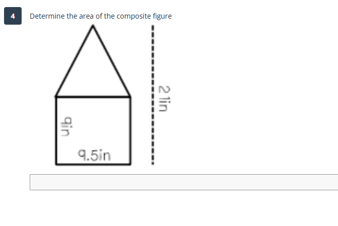 Determine the area of the composite figure. | StudyX