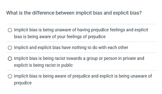 What is the difference between implicit bias | StudyX