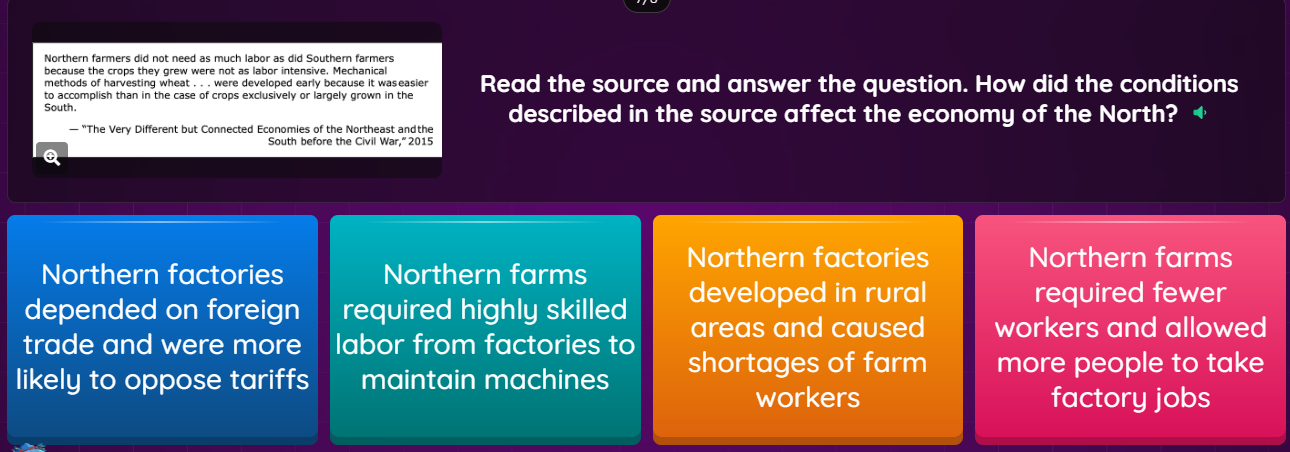 Northern farmers did not need as much labor | StudyX