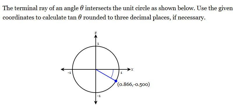 The terminal ray of an angle \( \) | StudyX
