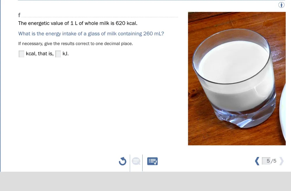The energetic value of 1 L of whole milk is | StudyX