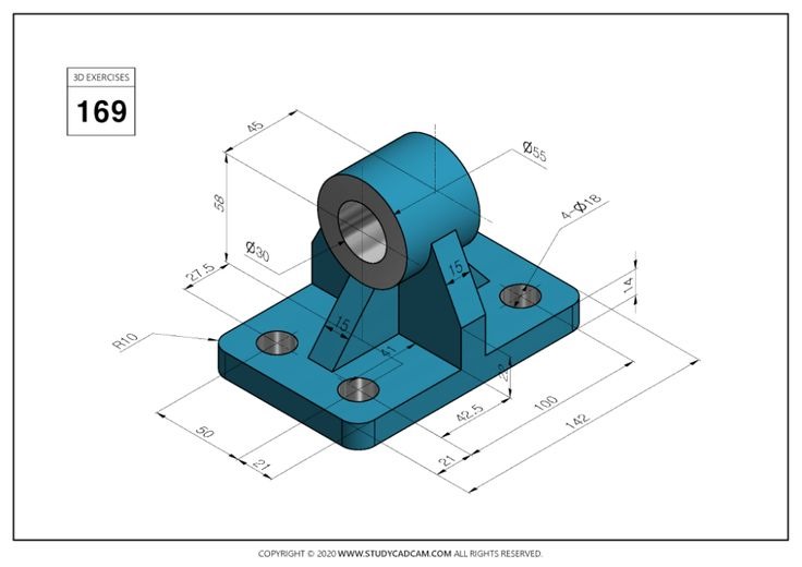 The image shows a 3D model with dimensions | StudyX