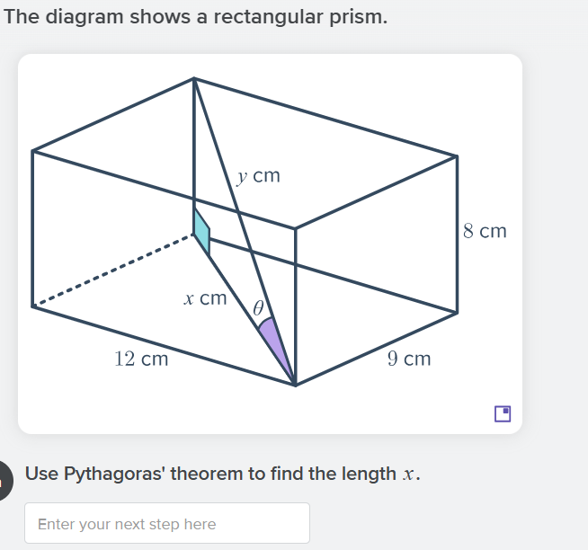 The diagram shows a rectangular prism. 12 | StudyX