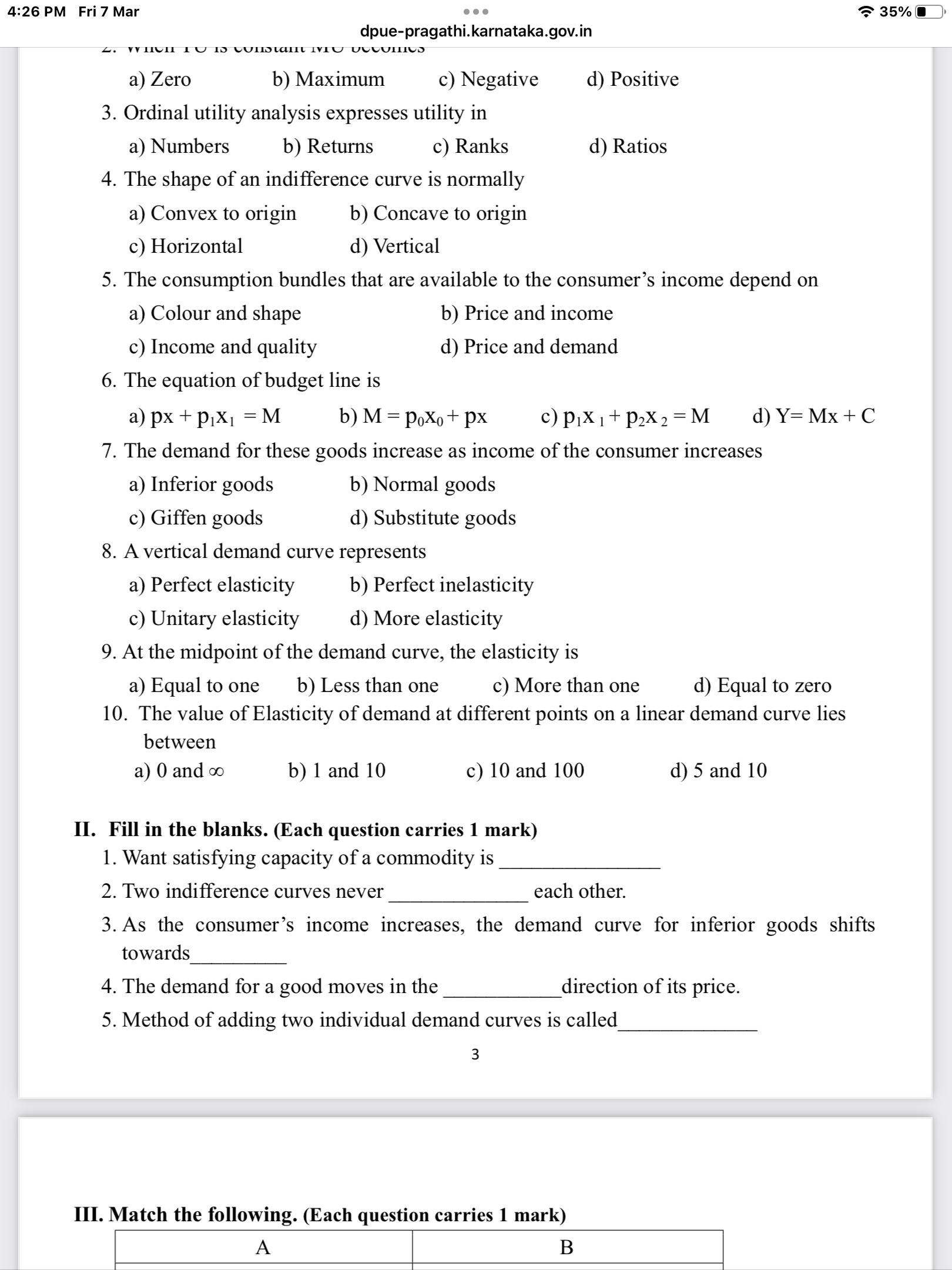 2. When TU is constant MU becomes a) Zero | StudyX