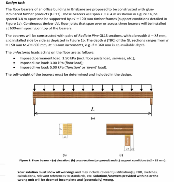 Design task The floor bearers of an office | StudyX
