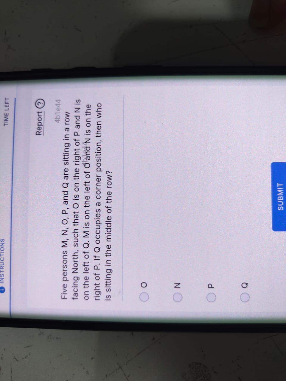 Five persons M, N, O, P, and Q are sitting | StudyX