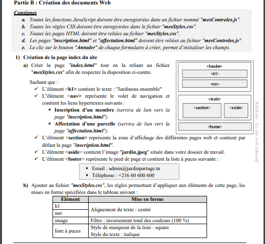 Partie B : Création des documents Web | StudyX