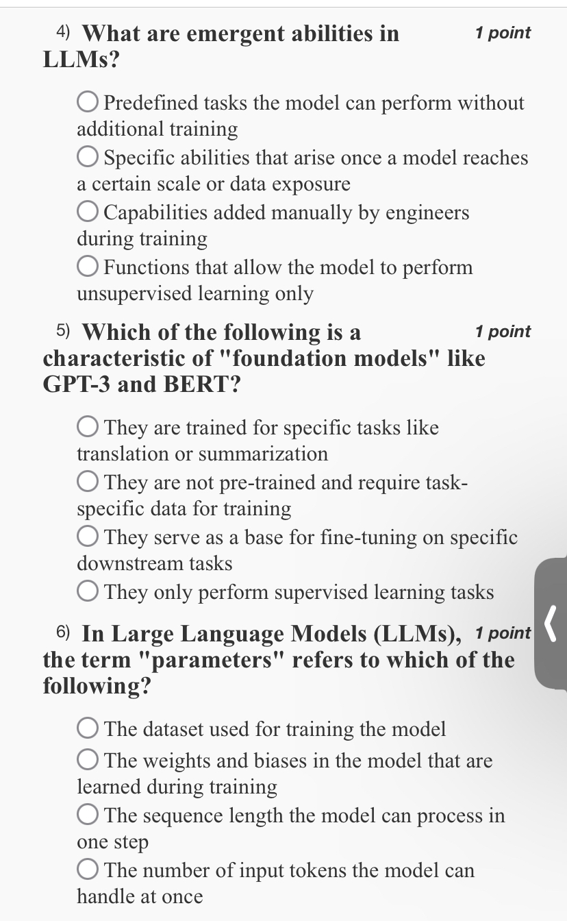 4) What are emergent abilities in LLMs? * | StudyX