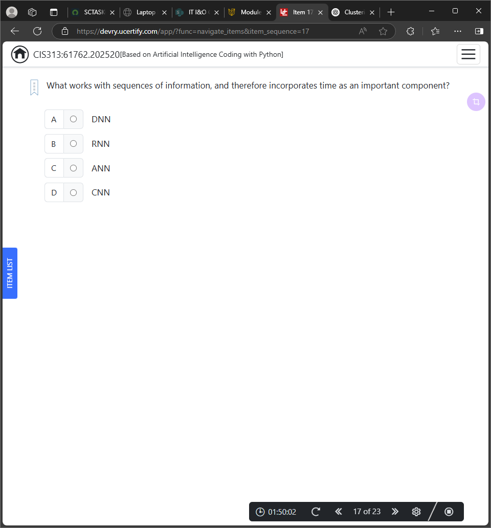 What works with sequences of information, | StudyX