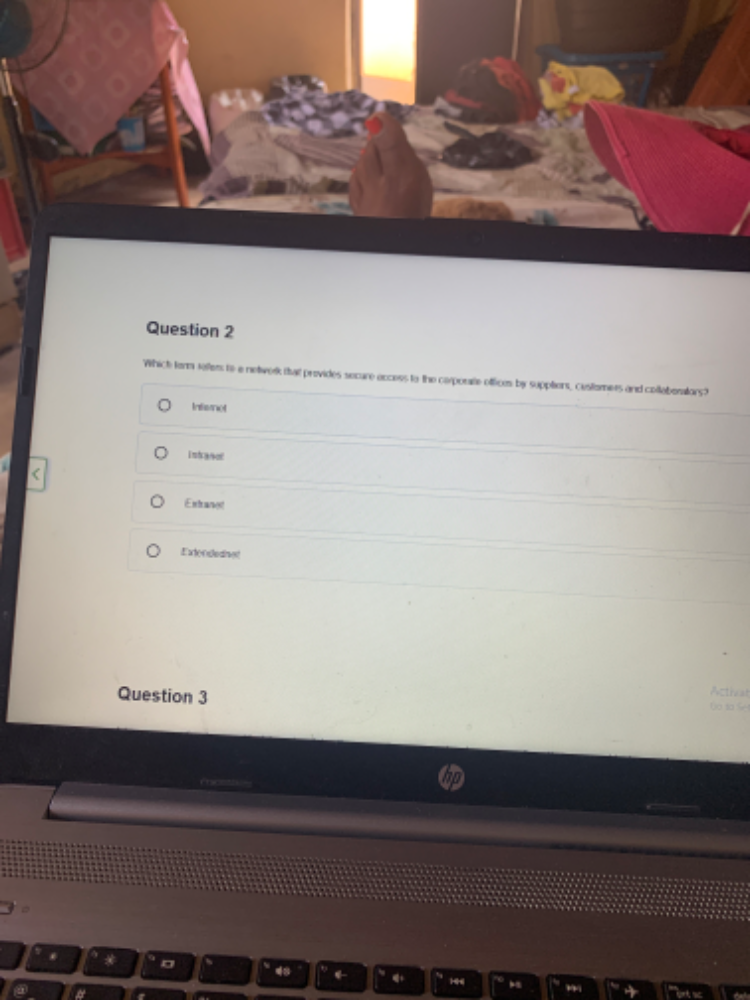 Question 2 Which term refers to a network | StudyX
