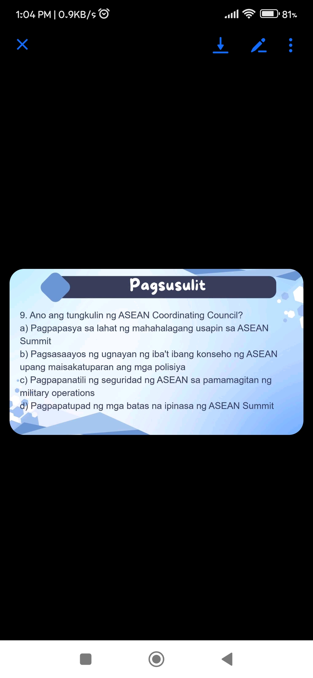 9. Ano ang tungkulin ng ASEAN Coordinating | StudyX