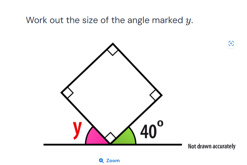 Work out the size of the angle marked $y$. | StudyX