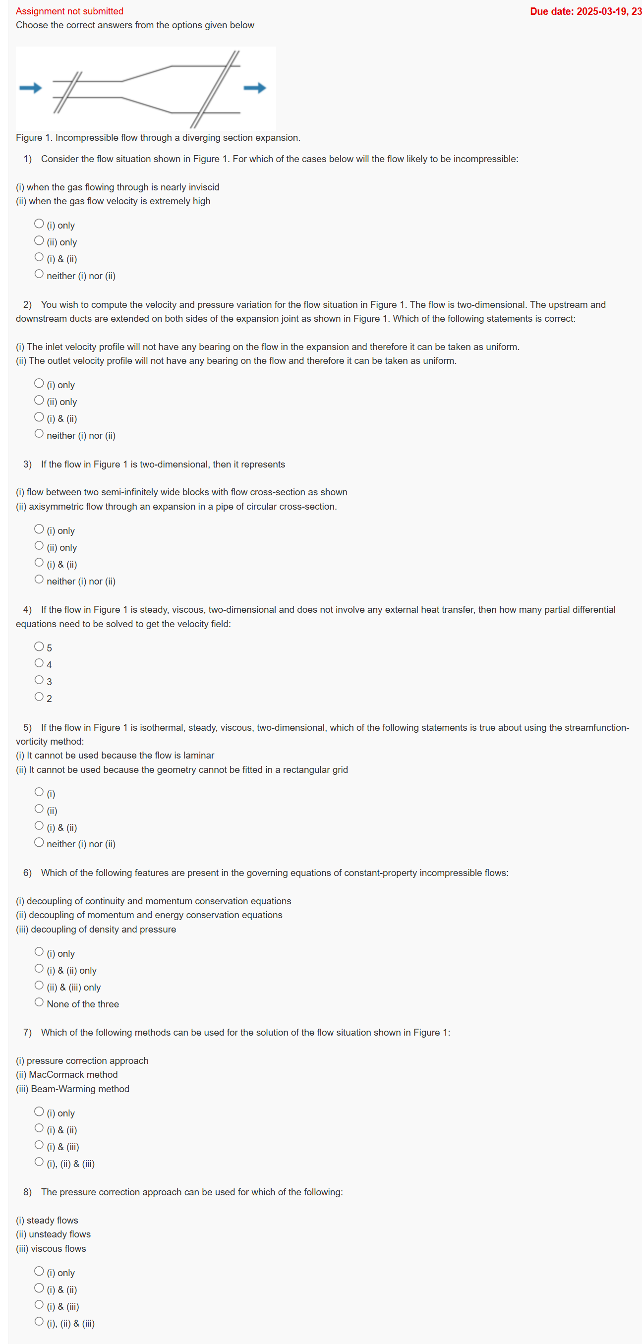 Figure 1. Incompressible flow through a | StudyX