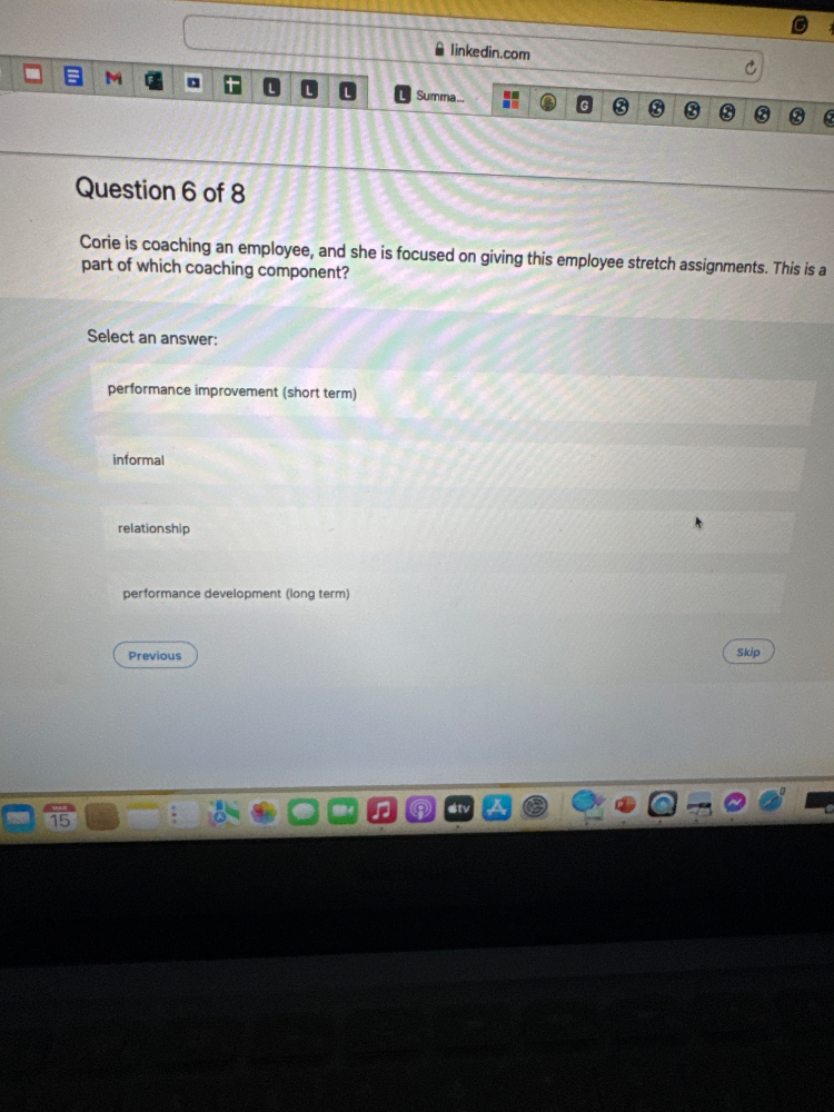 Question 6 of 8 Corie is coaching an | StudyX