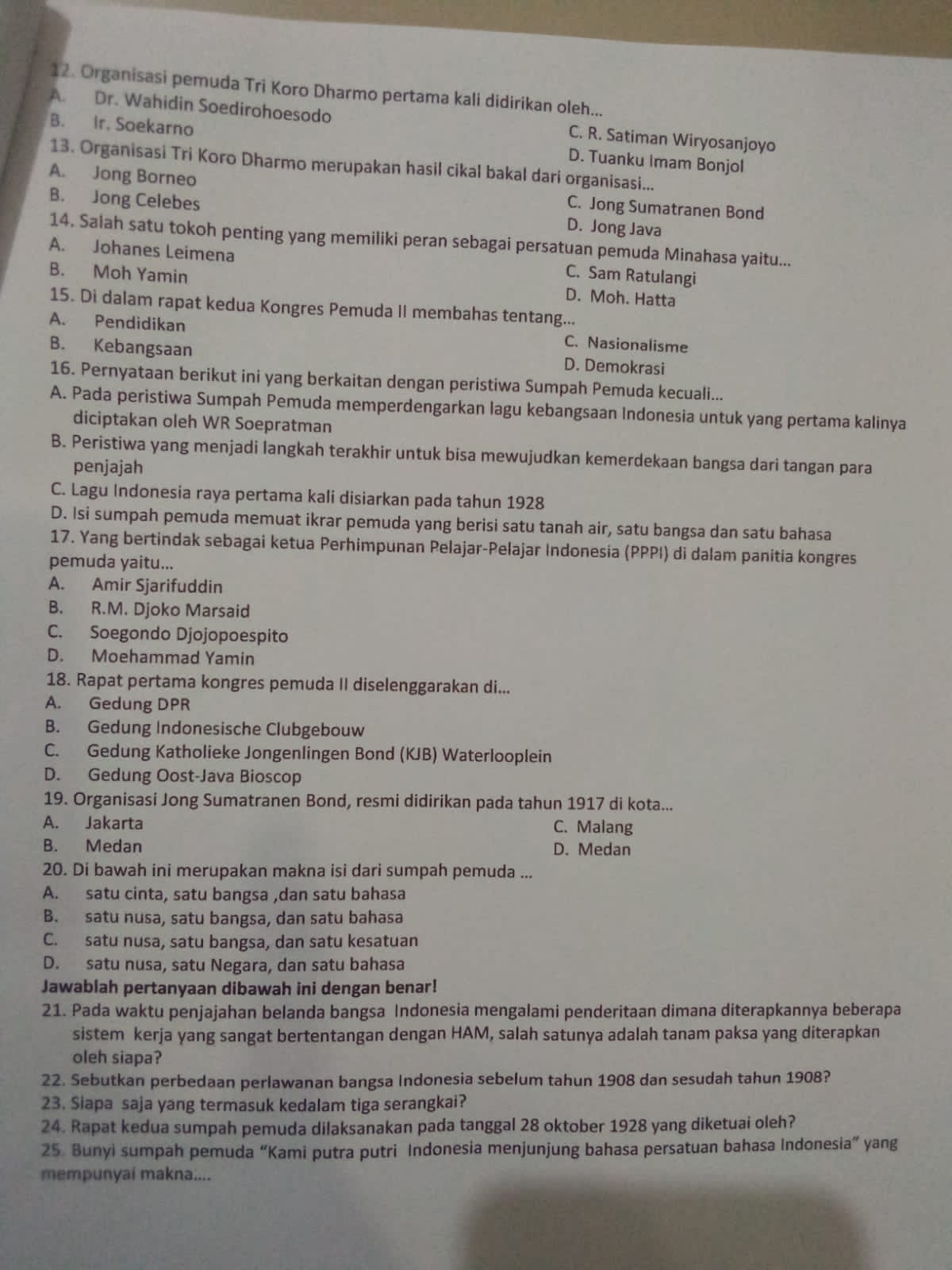 12. Organisasi pemuda Tri Koro Dharmo | StudyX