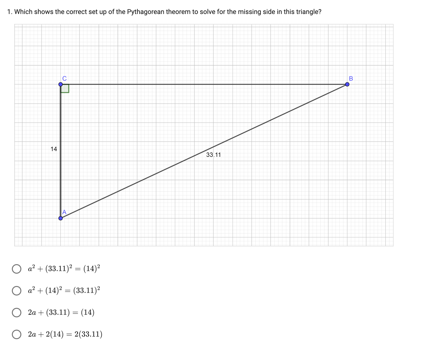 1. Which shows the correct set up of the | StudyX