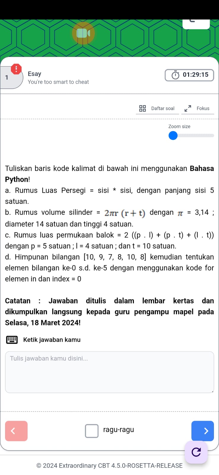 Tuliskan baris kode kalimat di bawah ini | StudyX