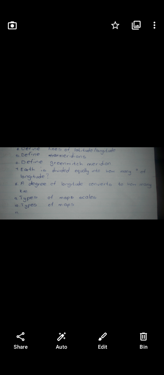 4. Define lines of latitude/longitude 5. | StudyX