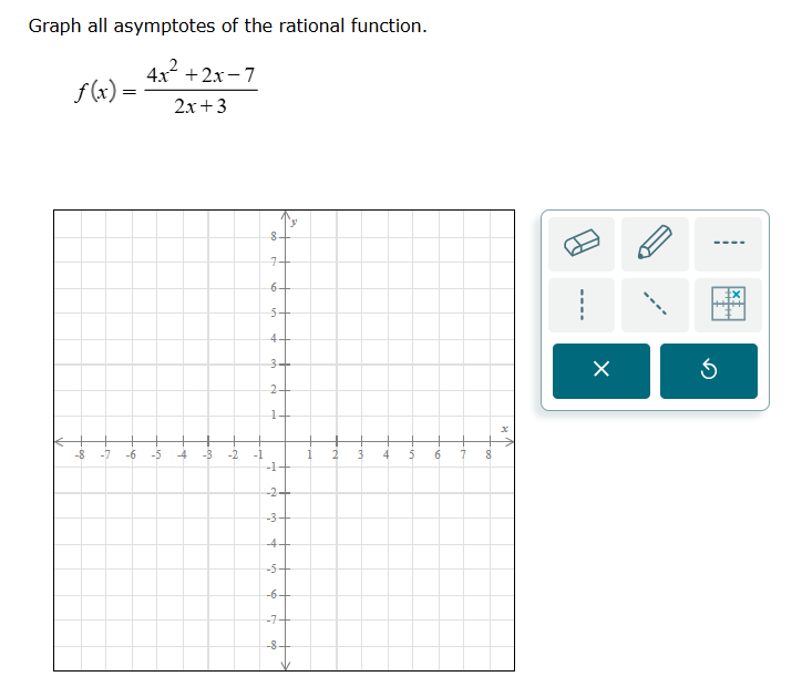Graph all asymptotes of the rational | StudyX