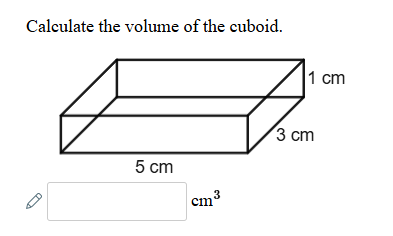 Calculate the volume of the cuboid. 5 cm 1 | StudyX
