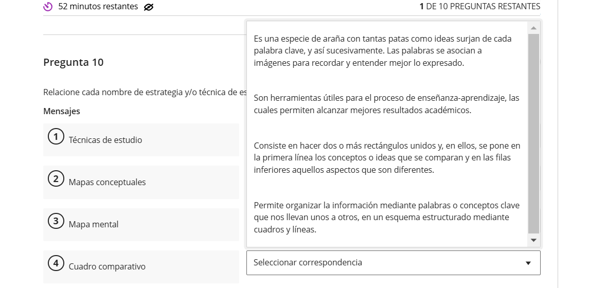 Pregunta 10 Relacione cada nombre de | StudyX