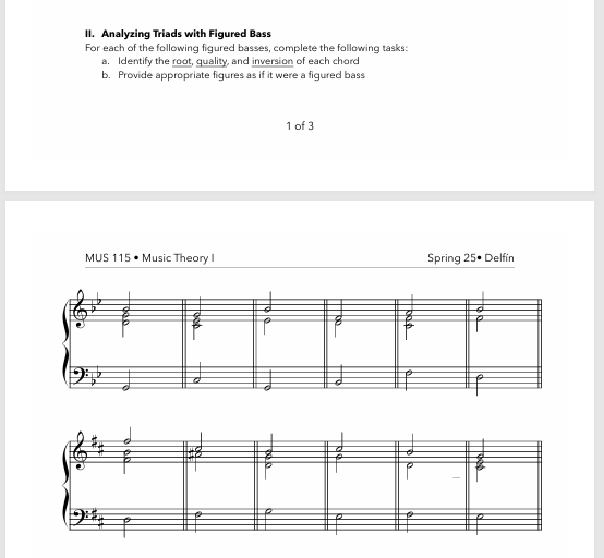 II. Analyzing Triads with Figured Bass For | StudyX
