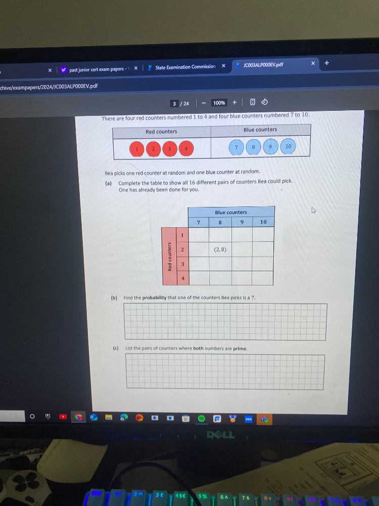 There are four red counters numbered 1 to 4 | StudyX