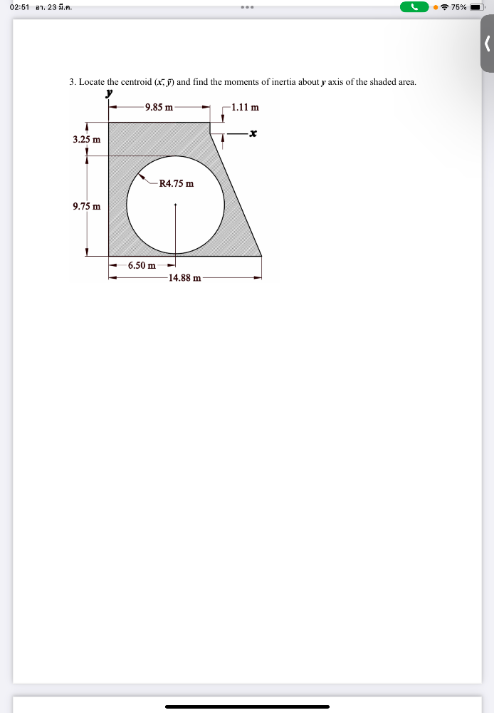 3. Locate the centroid (x̄, ȳ) and find the | StudyX