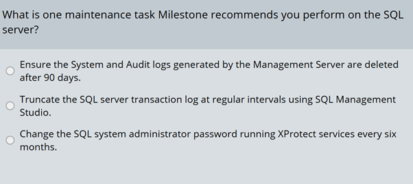 What is one maintenance task Milestone | StudyX