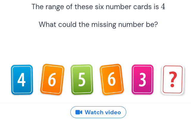 The range of these six number cards is 4 | StudyX