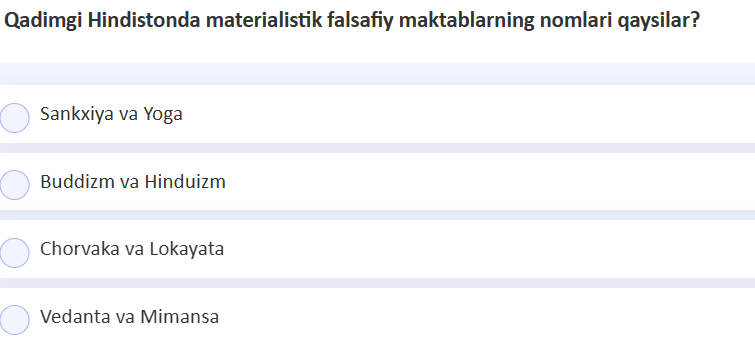 Qadimgi Hindistonda materialistik falsafiy | StudyX