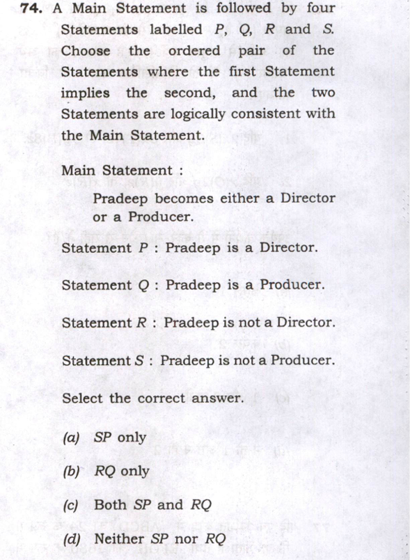 74. A Main Statement is followed by four | StudyX