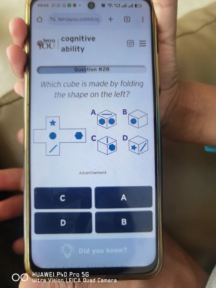Question #28 Which cube is made by folding | StudyX