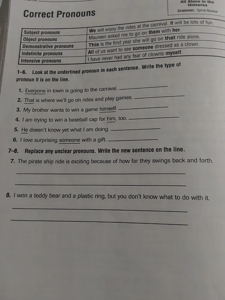 Correct Pronouns | Subject pronouns | We | StudyX