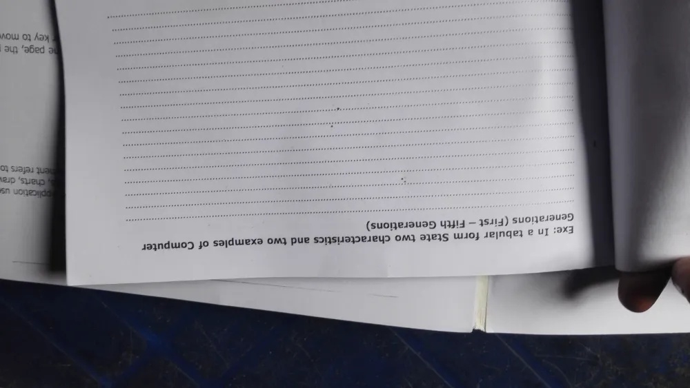 Exe: In a tabular form State two | StudyX