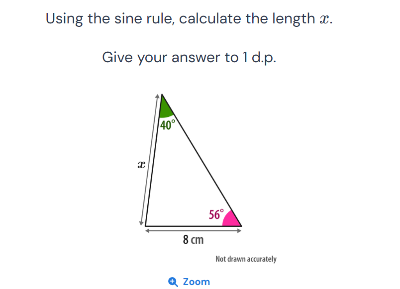 Using the sine rule, calculate the length | StudyX