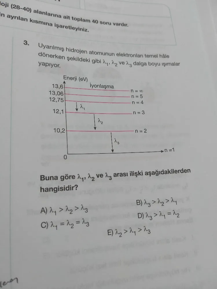 Uyarılmış hidrojen atomunun elektronları | StudyX