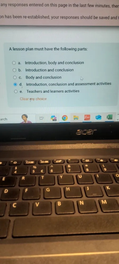 A lesson plan must have the following parts: | StudyX