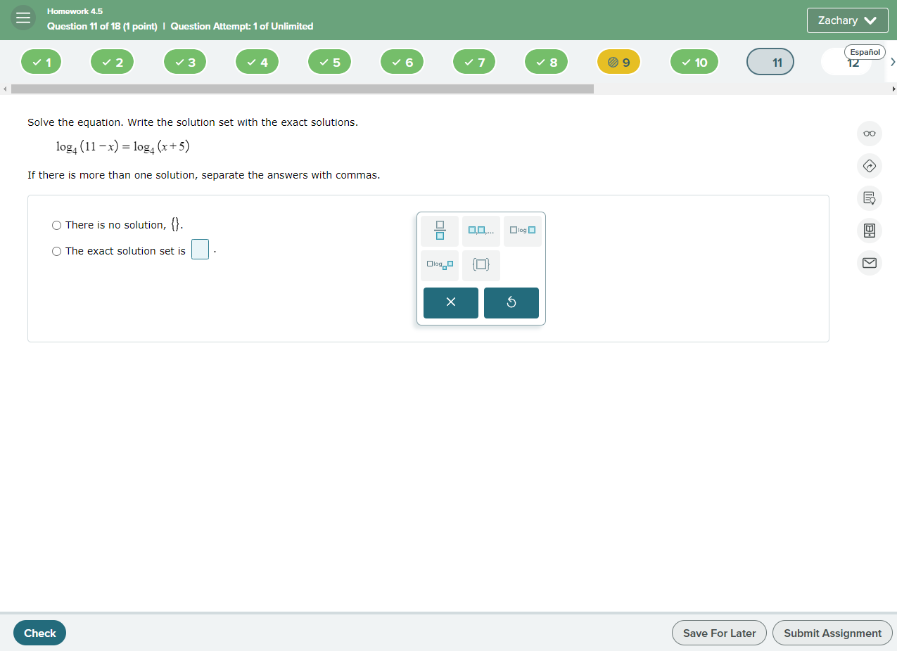 Solve the equation. Write the solution set | StudyX