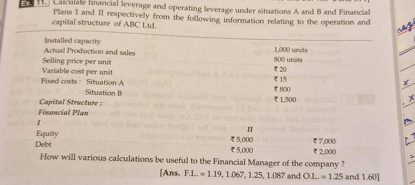 Calculate financial leverage and operating | StudyX