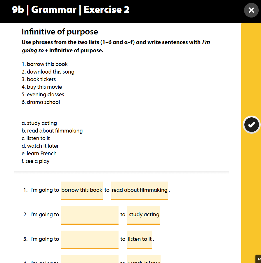 Infinitive of purpose Use phrases from the | StudyX