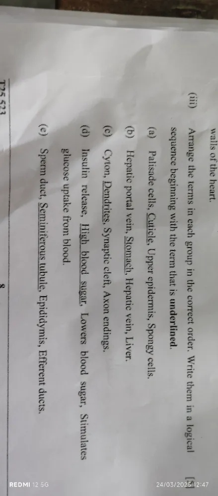 (iii) Arrange the terms in each group in the | StudyX