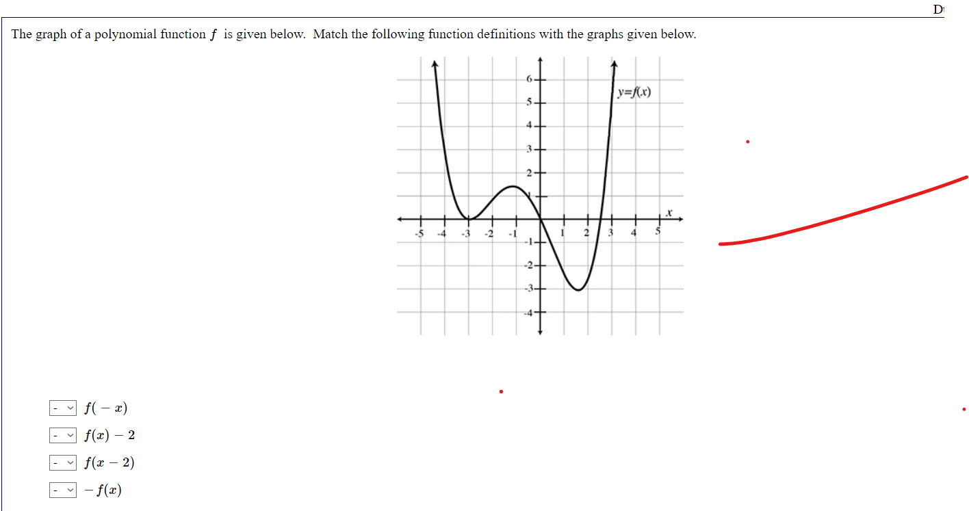 The graph of a polynomial function $f$ is | StudyX
