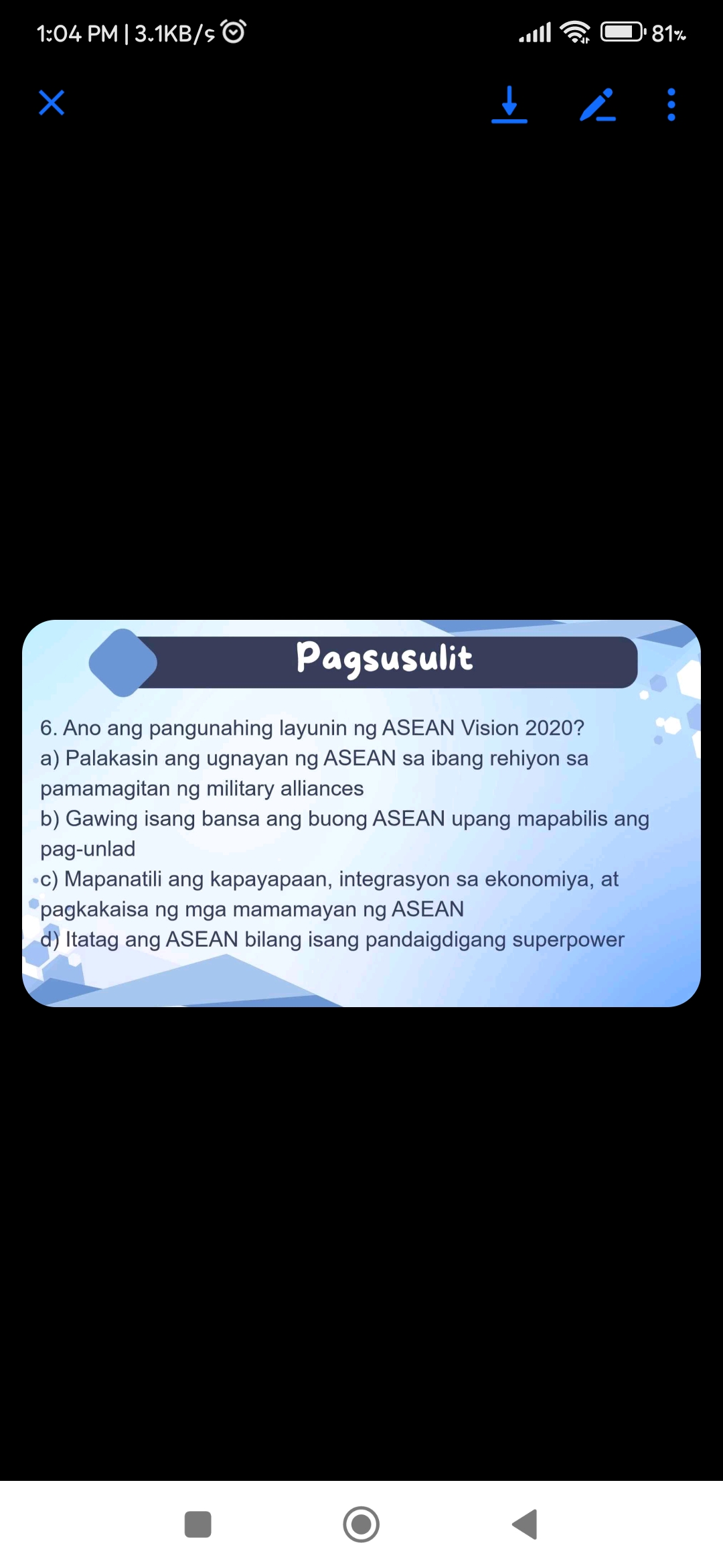 Ano ang pangunahing layunin ng ASEAN Vision
