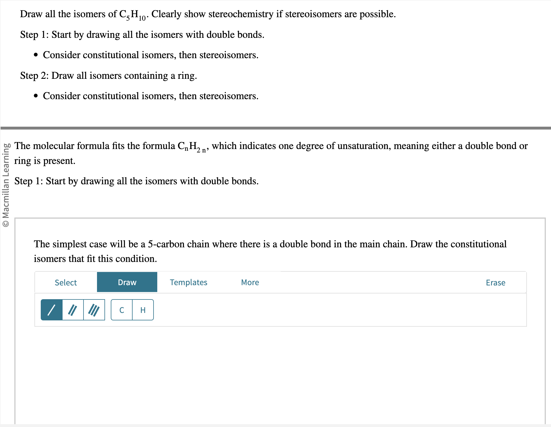 Draw all the isomers of C5H10. Clearly show | StudyX