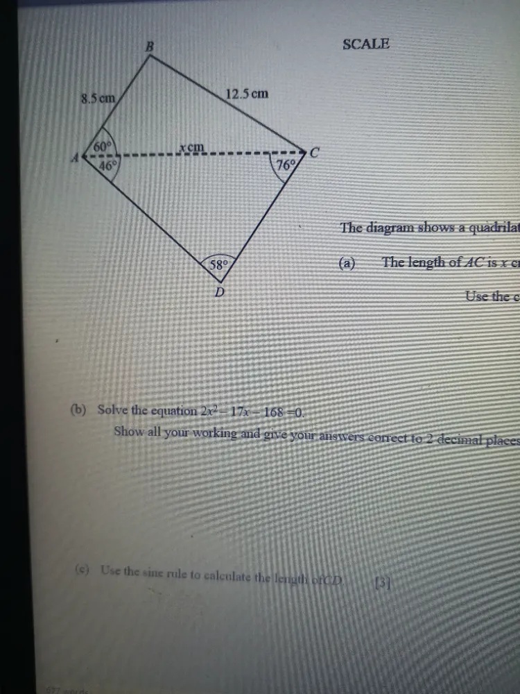 The diagram shows a quadrilateral. (a) The | StudyX