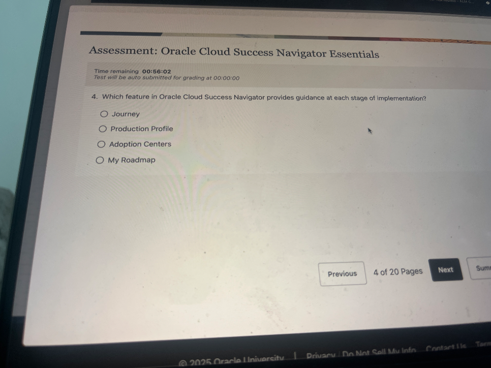 4. Which feature in Oracle Cloud Success | StudyX