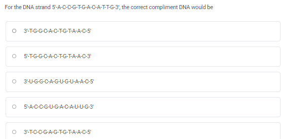 For the DNA strand | StudyX