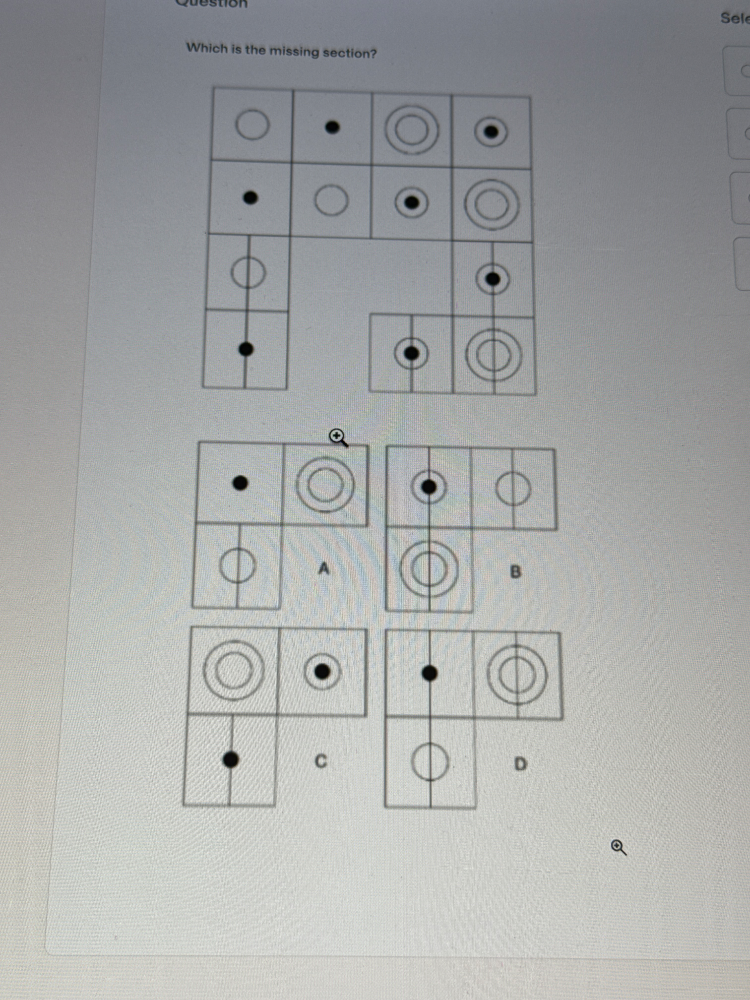 Which is the missing section? A B C D | StudyX