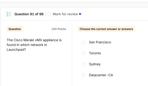 The Cisco Meraki vMX appliance is found in